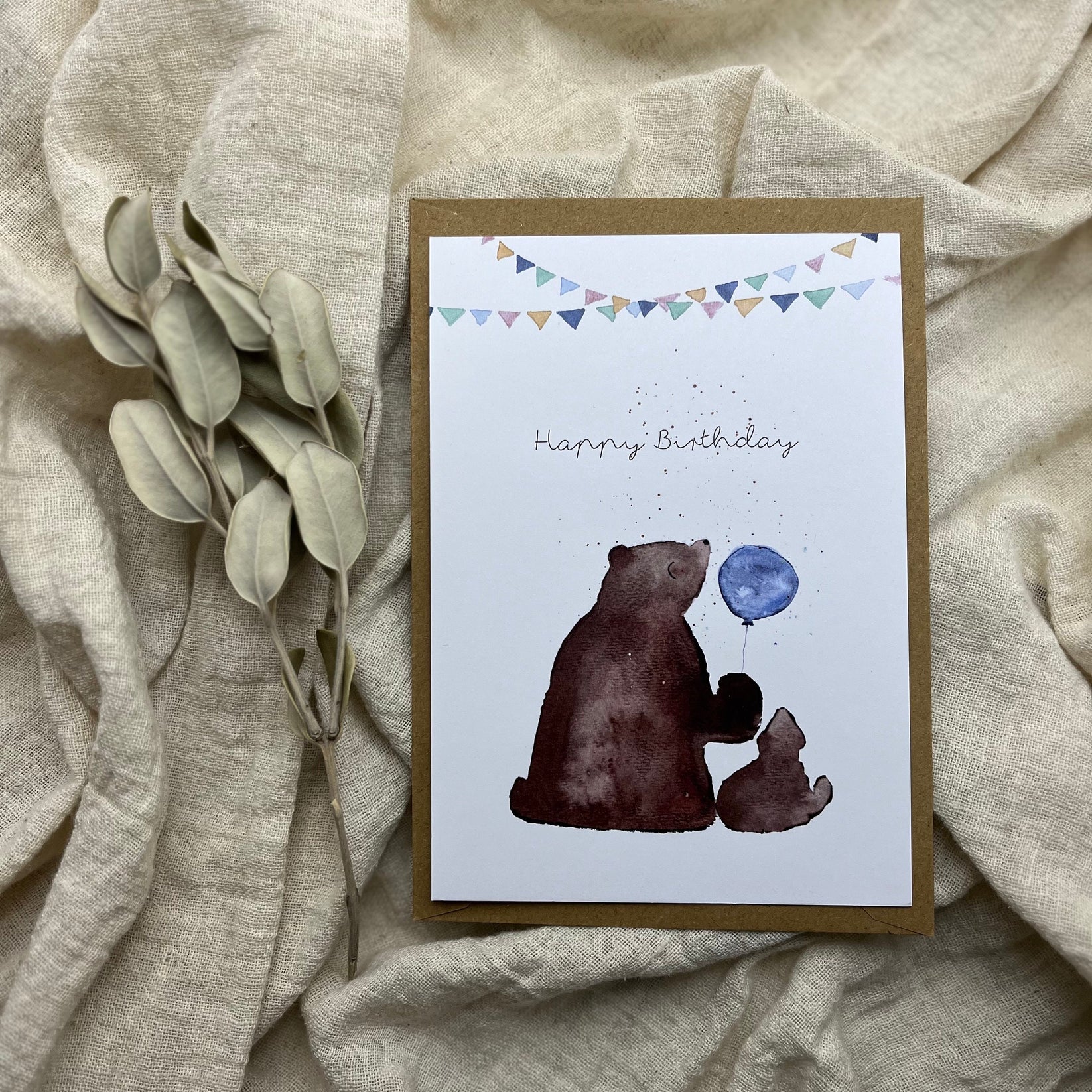 Aquarell Geburtstagskarte "Bären" – Alaisa